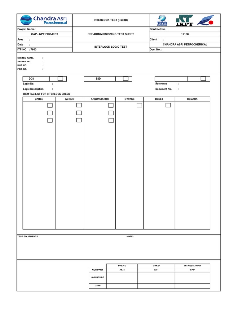 1.i-503b - Interlock Logic Test PDF | PDF