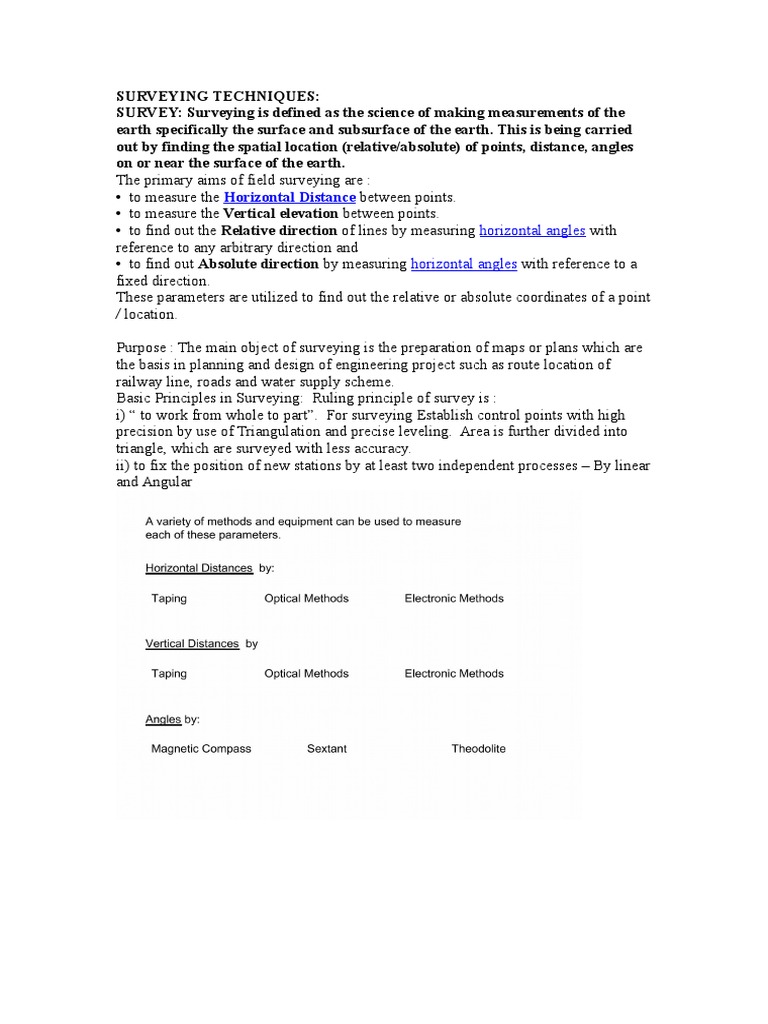 Surveying Techniques | PDF | Surveying | Observational Error