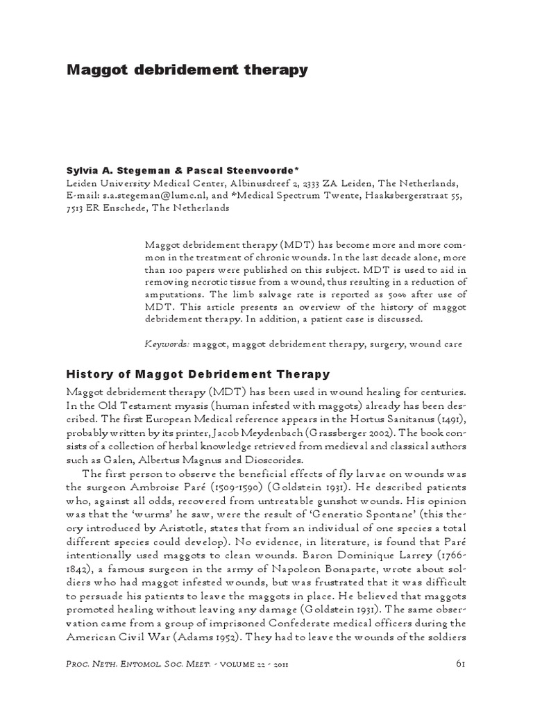 History of Maggot Debridement Therapy | PDF | Wound | Healing