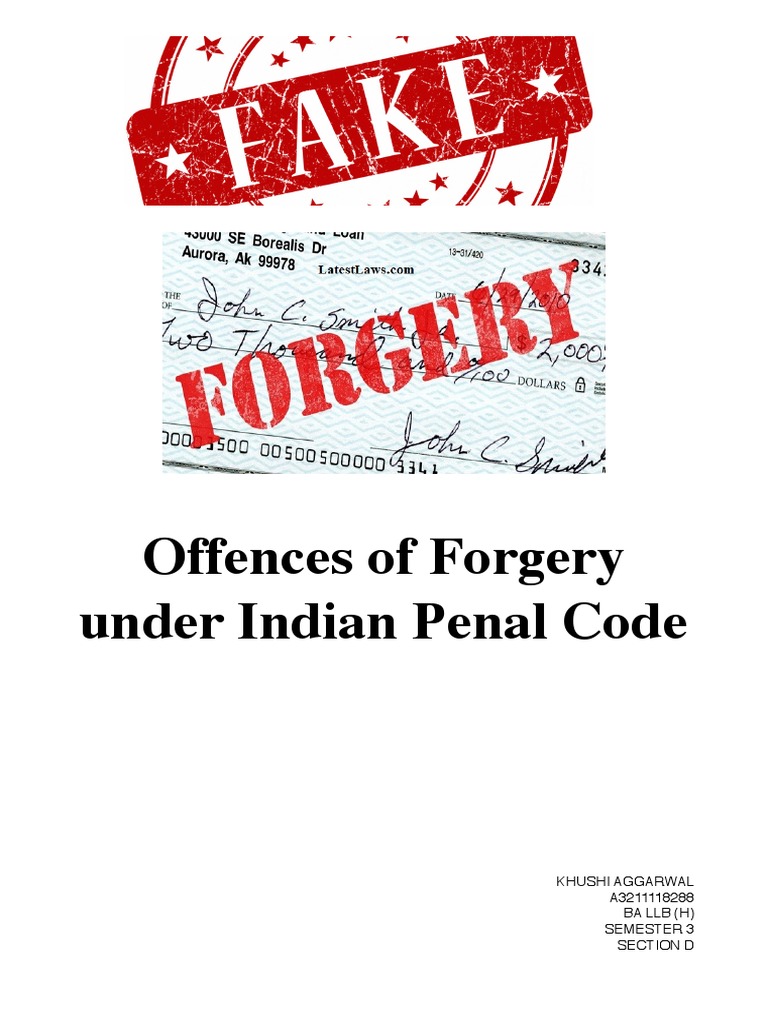 Ipc Project PDF | PDF | Forgery | Criminal Justice