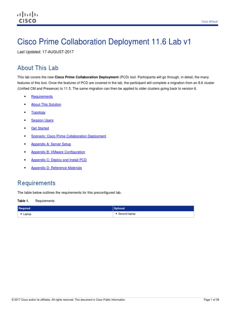 Cisco Prime Collaboration Deployment | PDF | Virtual Machine | I Cloud