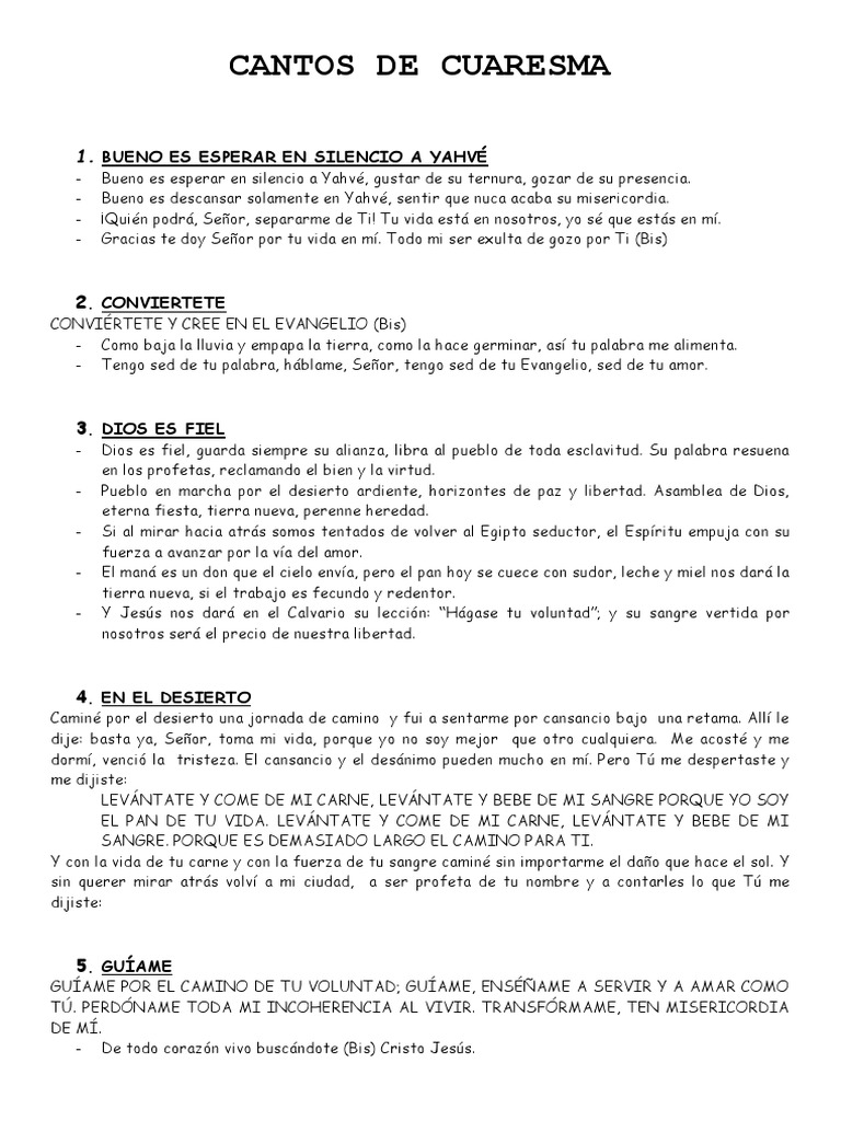 Cantos Cuaresma | PDF | Perdón | Cristo (título)