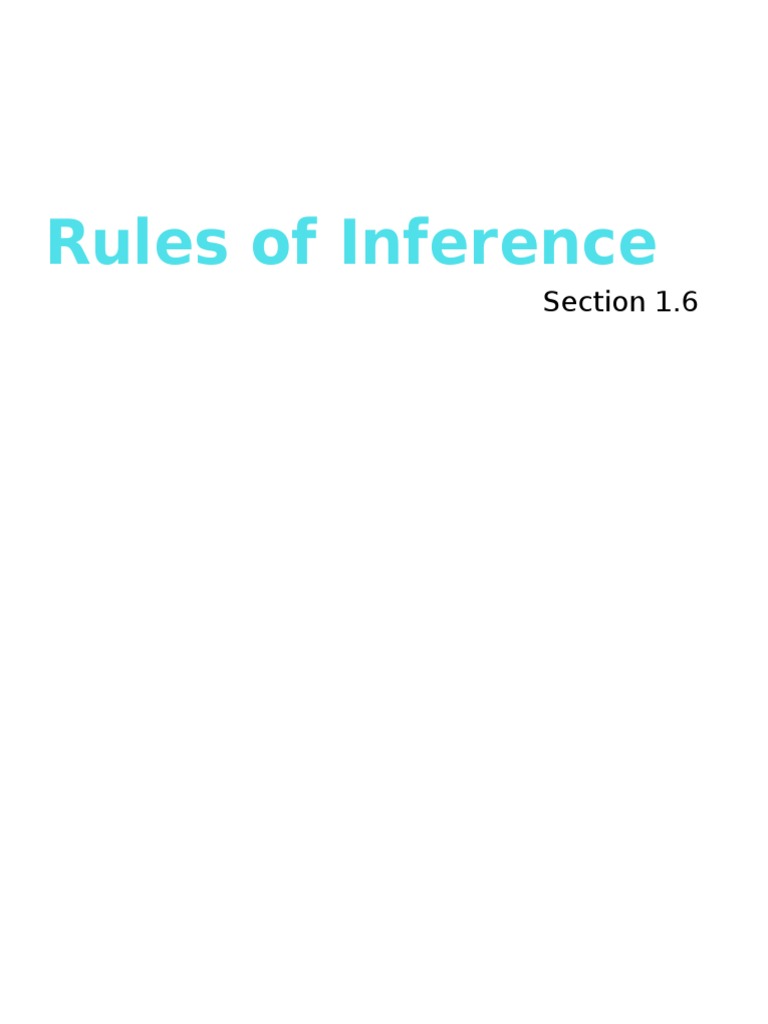 Rules of Inference | Download Free PDF | Argument | Metalogic