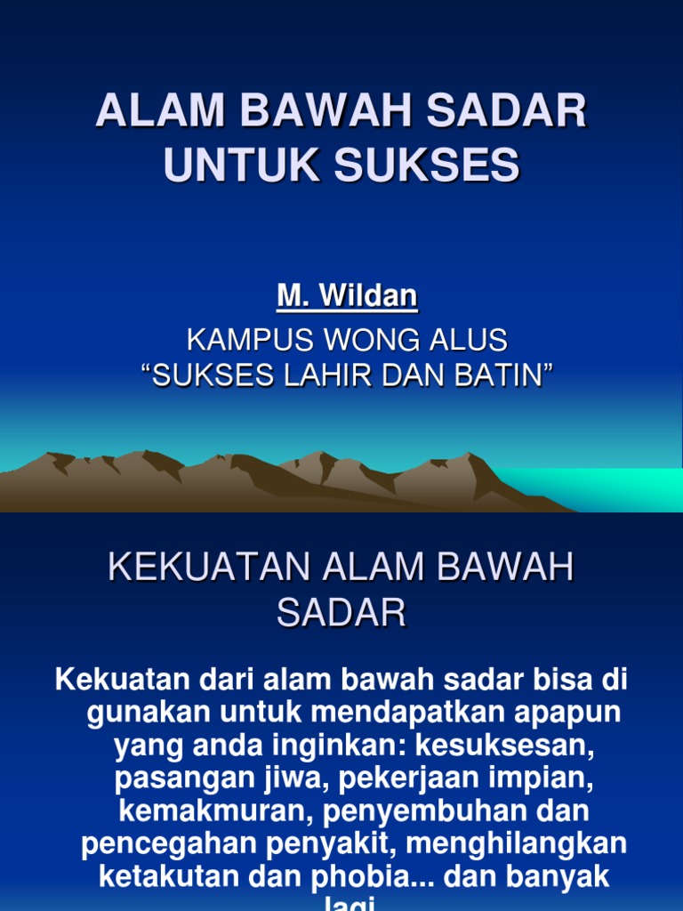 Kekuatan Alam Bawah Sadar untuk Sukses | PDF