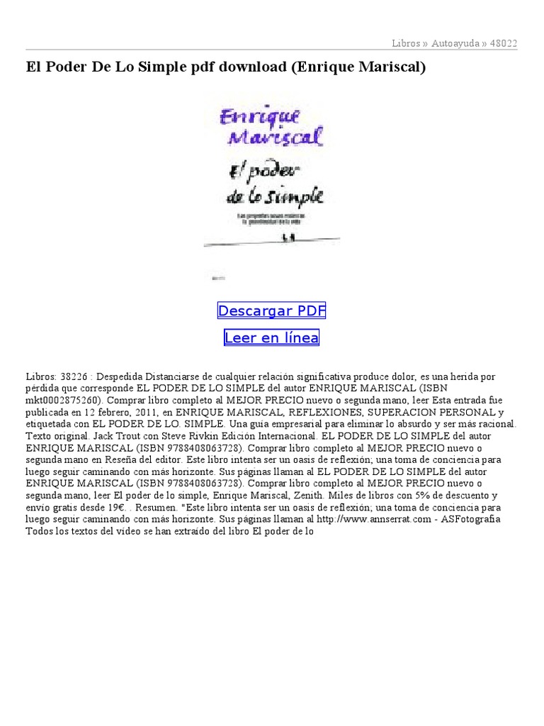 El Poder de Lo Simple | PDF