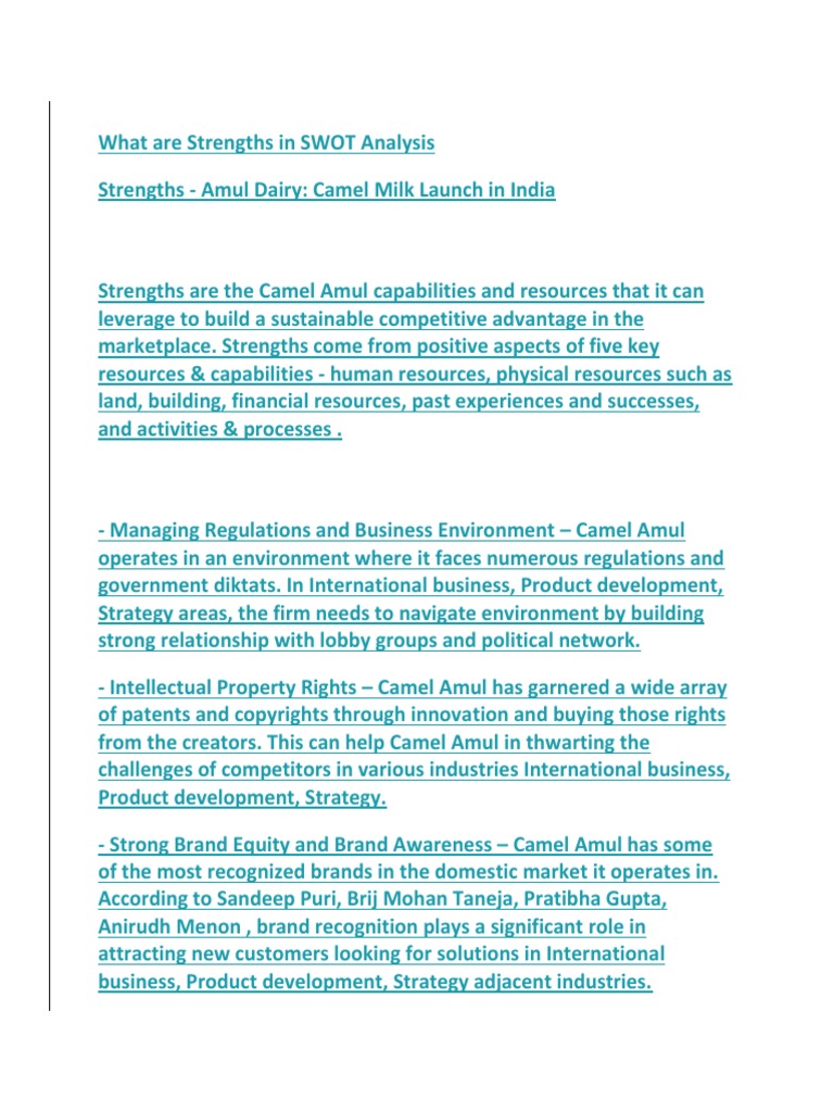Swot Analysis of Amul Case Study | PDF | New Product Development ...