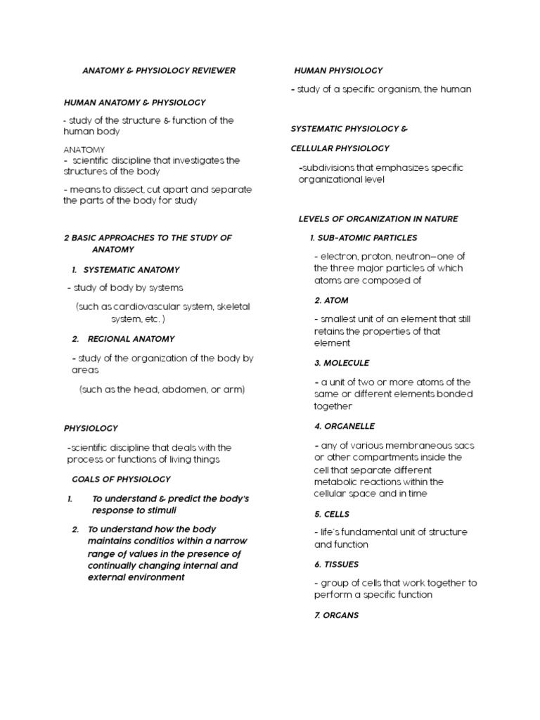 ANATOMY REVIEWER - PRELIMS ZZ PDF | PDF | Mitosis | Anatomical Terms Of ...