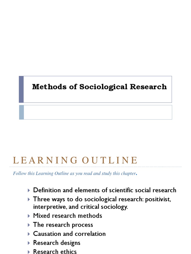 Methods of Sociological Research | PDF | Social Research | Scientific ...