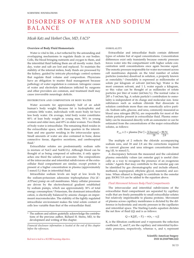 Disorders of Water and Sodium Balance | PDF | Angiotensin | Kidney
