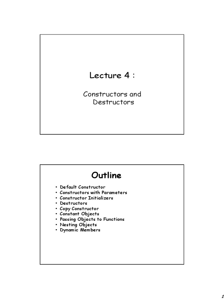 04 - Constructors and Destructors | PDF | Constructor (Object Oriented Programming) | Programming