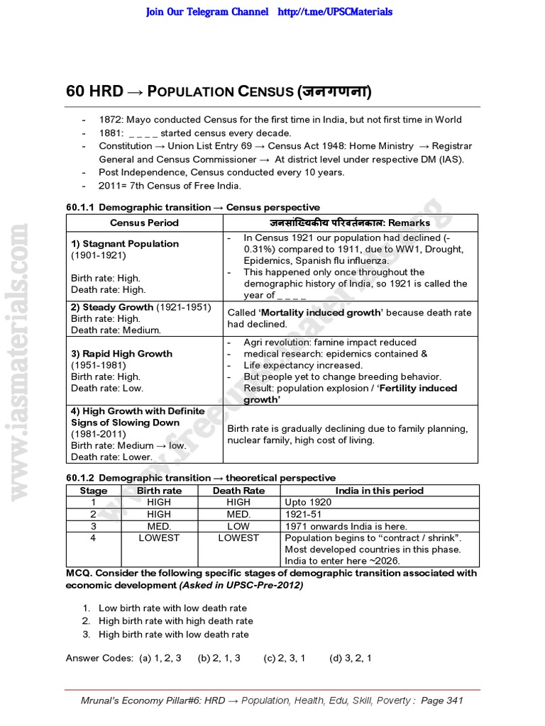 India's demographic indicators and population policy | PDF ...