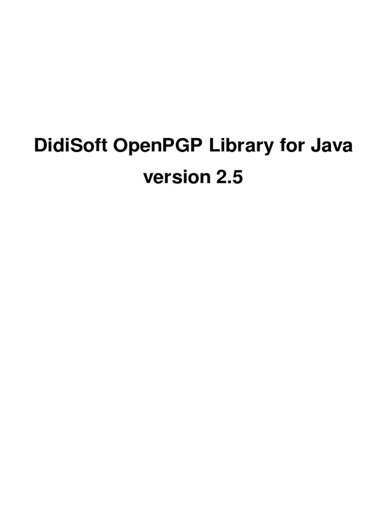 Java OpenPGP Library Guide | PDF | Key (Cryptography) | Cryptography