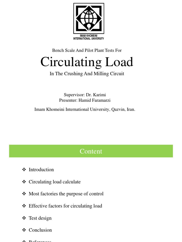 Circulating Load: in The Crushing and Milling Circuit | PDF | Mill ...