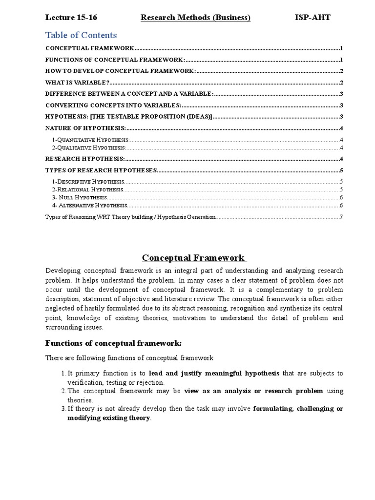 Conceptual Framework | PDF | Hypothesis | Causality