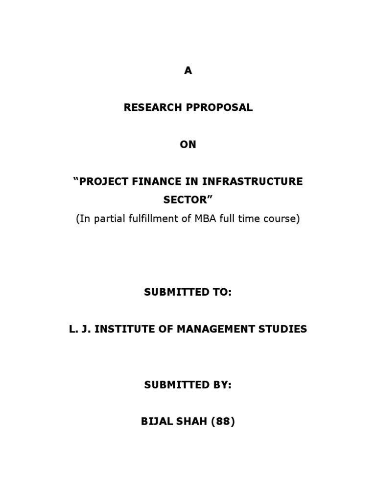 Research Proposal - GP | PDF | Project Finance | Loans