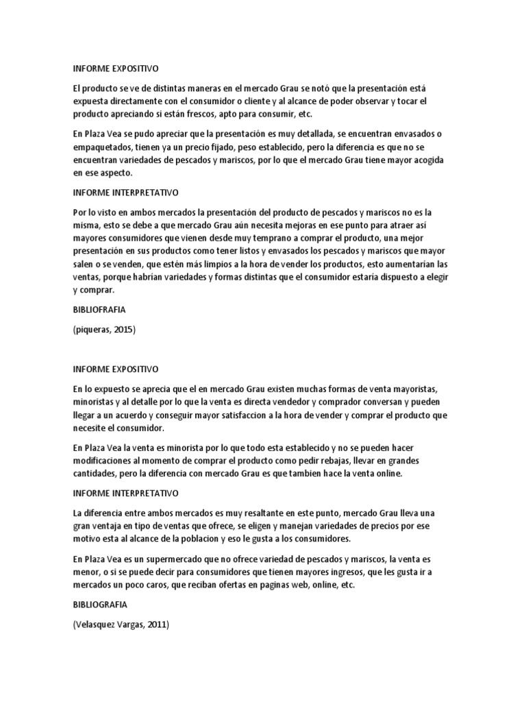 Informe Expositivo | PDF | Al por menor | Mercado (economía)