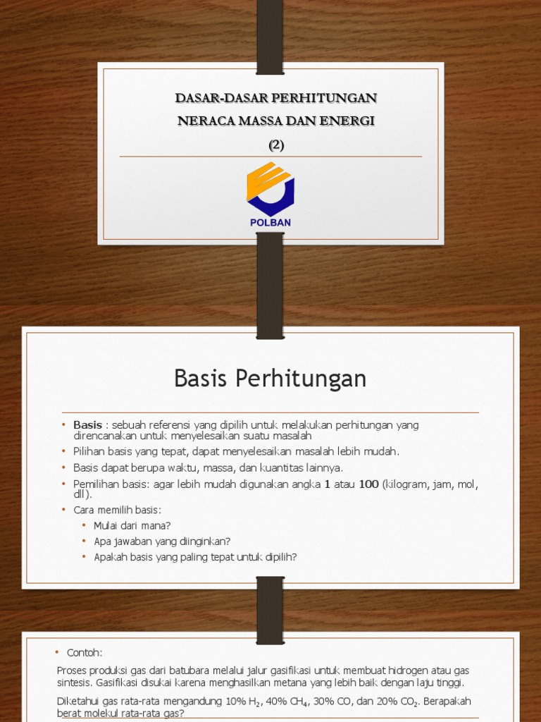 Dasar-Dasar Perhitungan Neraca Massa Dan Energi | PDF