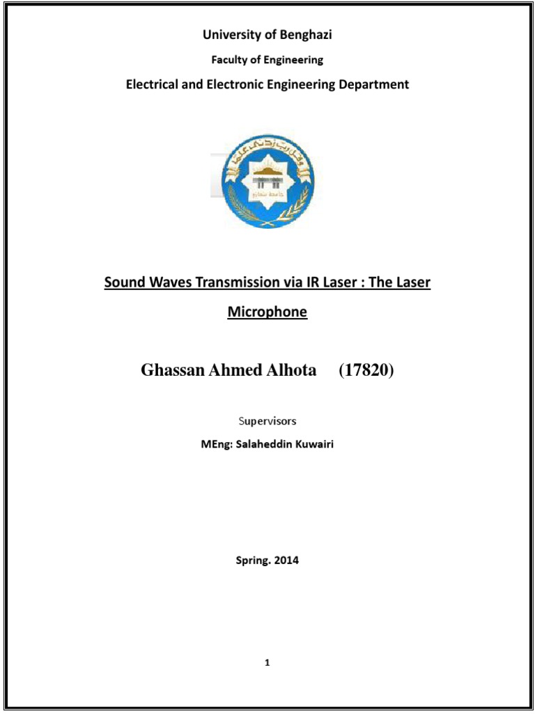 Sound Waves Transmission Via IR Laser TH | PDF