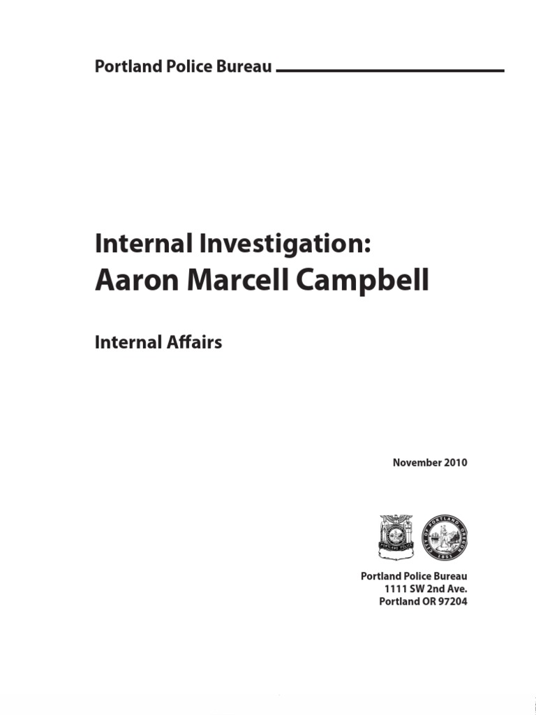 Portland Police Internal Affairs Report - Aaron Campbell shooting ...