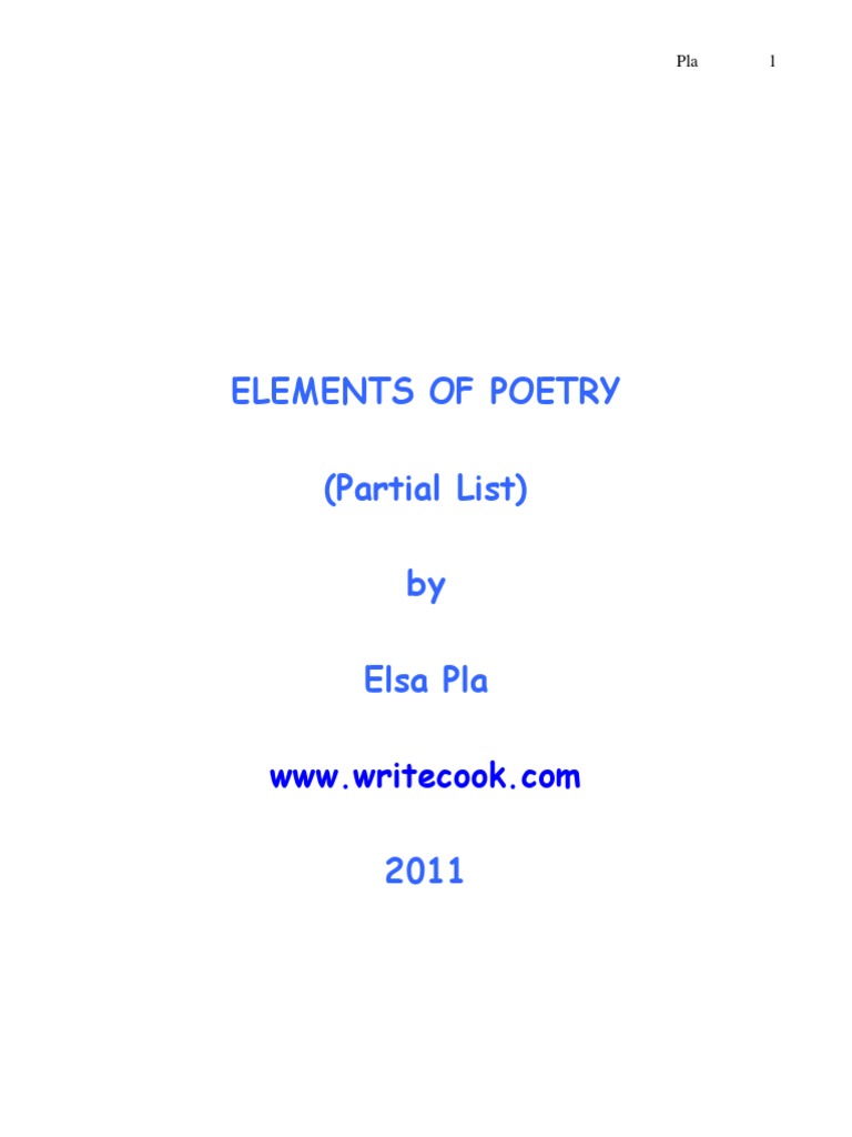 Elements of Poetry PDF | PDF | Metre (Poetry) | Poetry