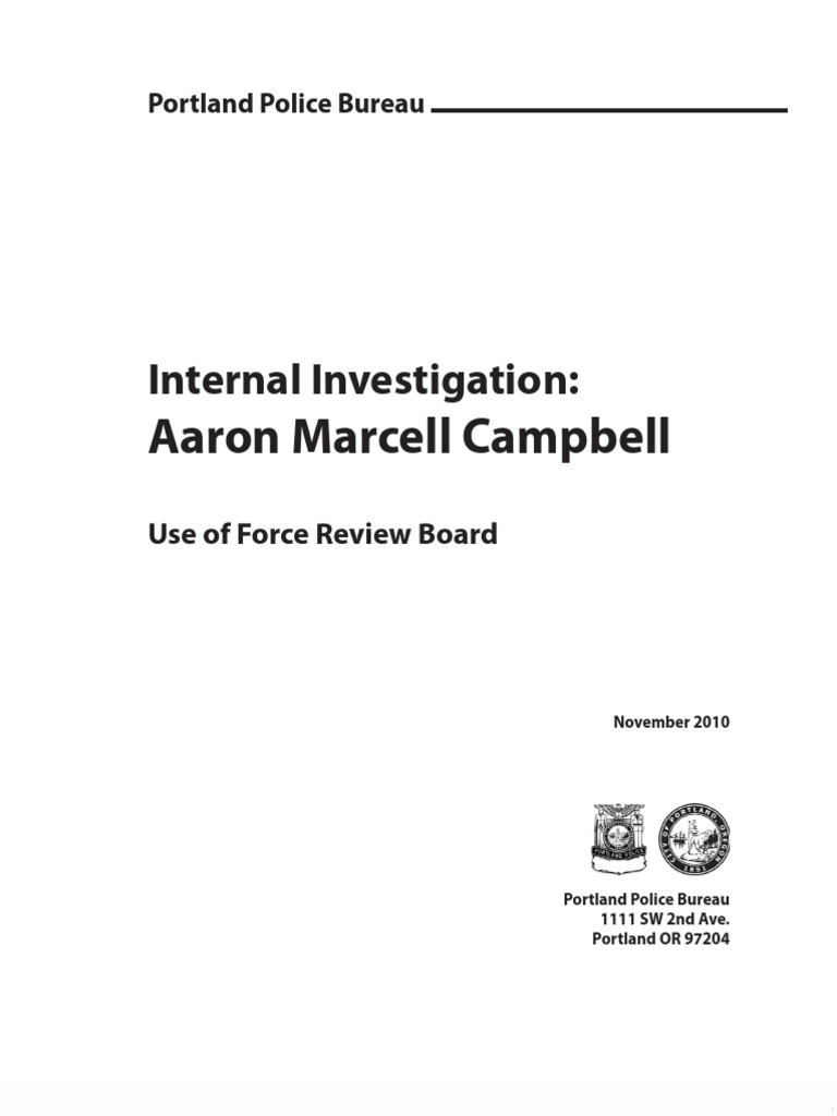 Portland Police Use of Force Review Board Report - Aaron Campbell ...