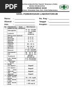 Form Hasil Pemeriksaan Laboratorium | PDF