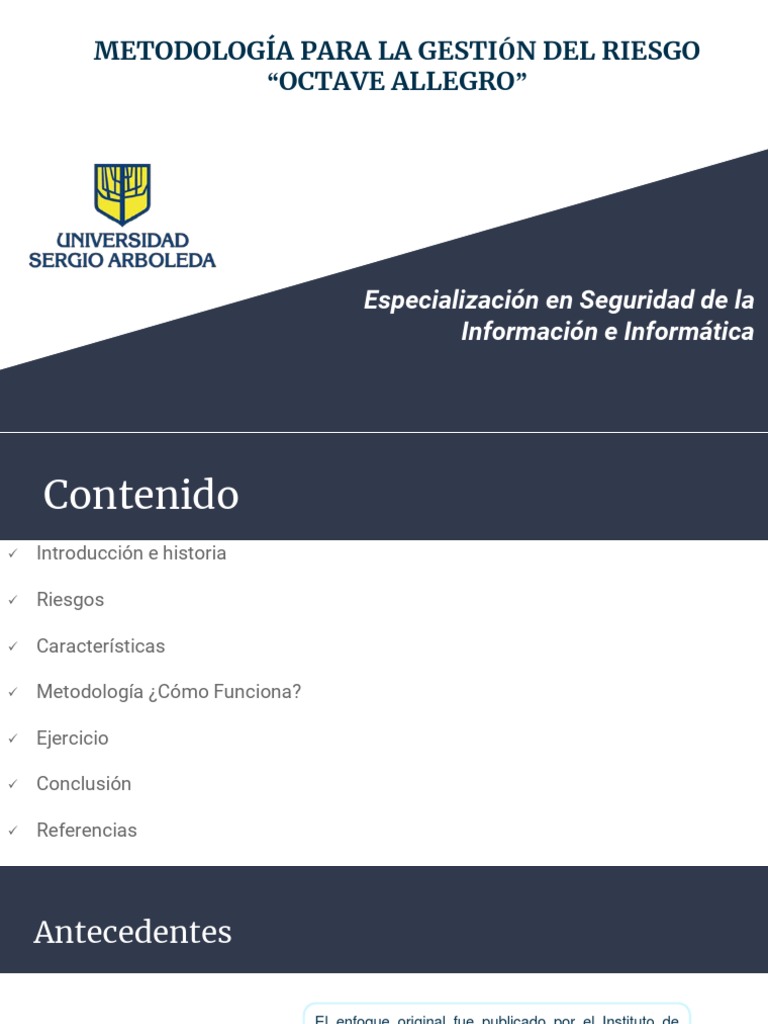 Diapositivas Octave Allegro | PDF | La seguridad informática | Seguridad