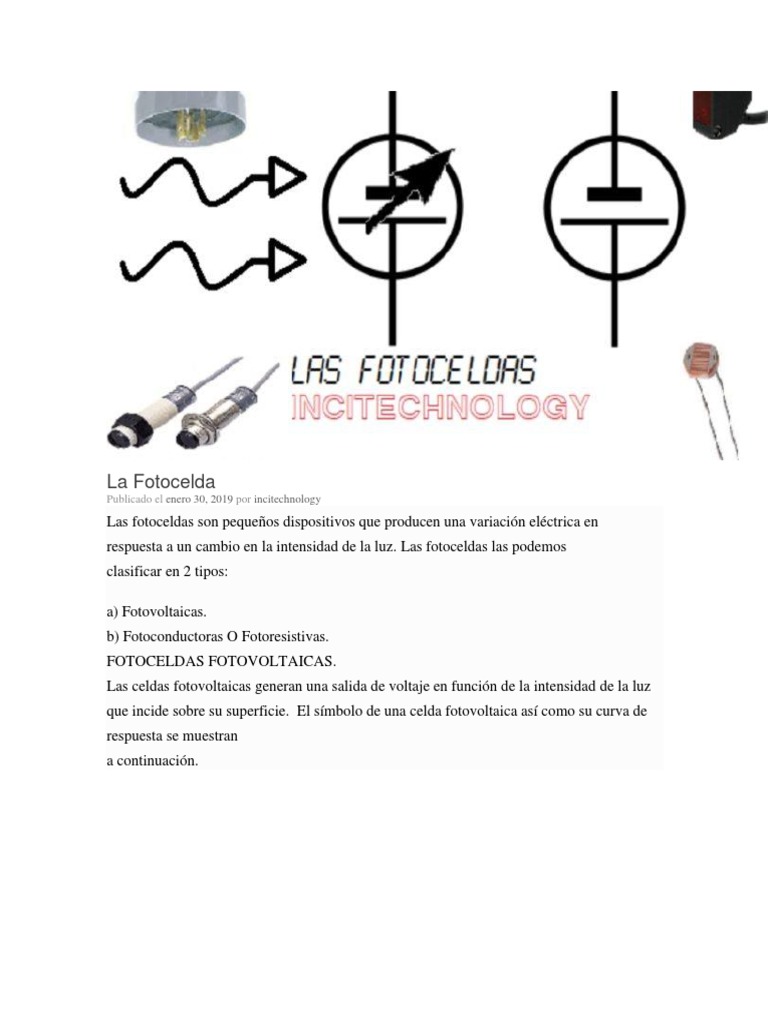 Simbología y Tipos de Fotoceldas | PDF | Resistencia Eléctrica y ...