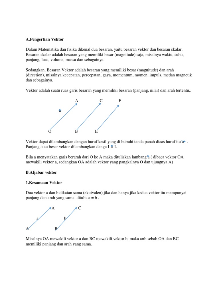 Pengertian Besaran Vektor | PDF