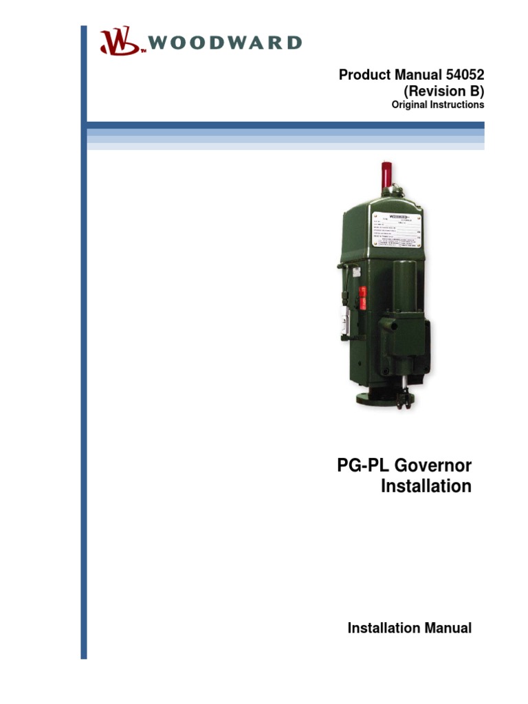 Product Manual 54052 (Revision B) : PG-PL Governor Installation ...