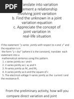 Worksheet On Joint and Combined Variation | PDF | Mechanics | Quantity
