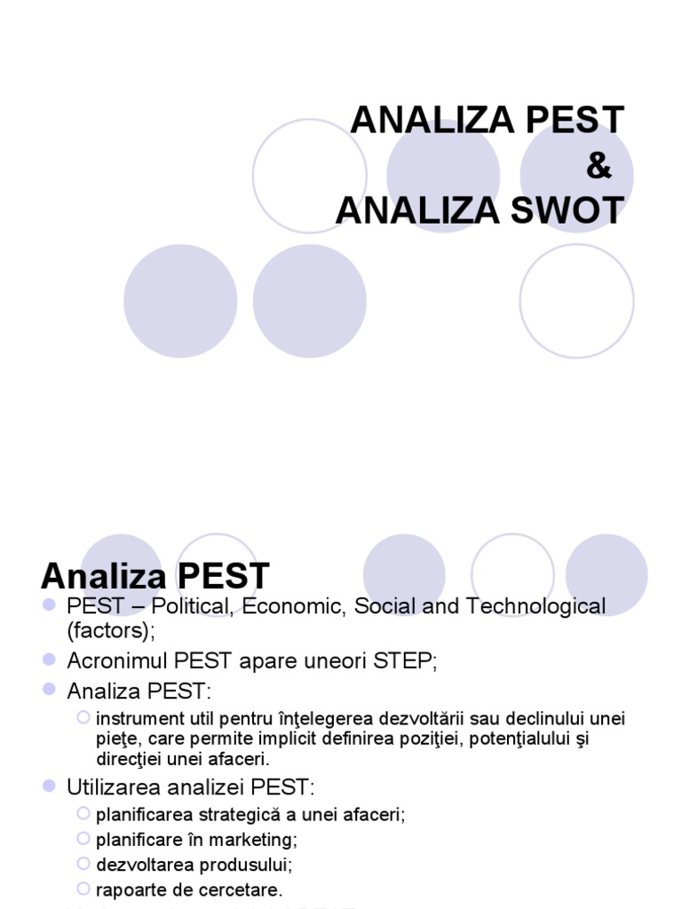 Analiza Pest Si SWOT | PDF