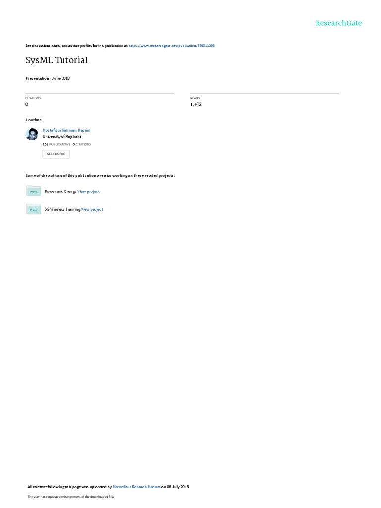 Sysml Tutorial PDF | PDF | Unified Modeling Language | Systems Science