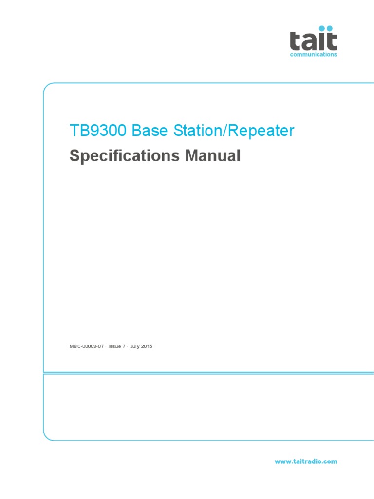 Manual TB9300 Base Station Repeater | PDF | Electronic Waste | Power Supply