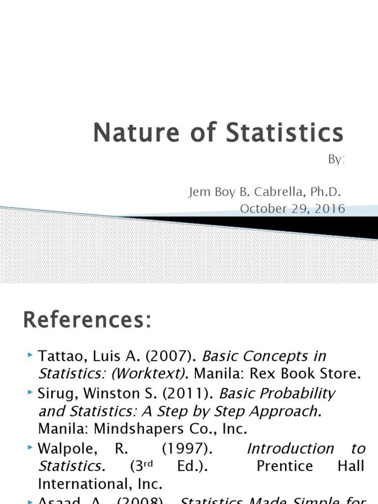 Nature of Statistics W1 | Download Free PDF | Sampling (Statistics ...