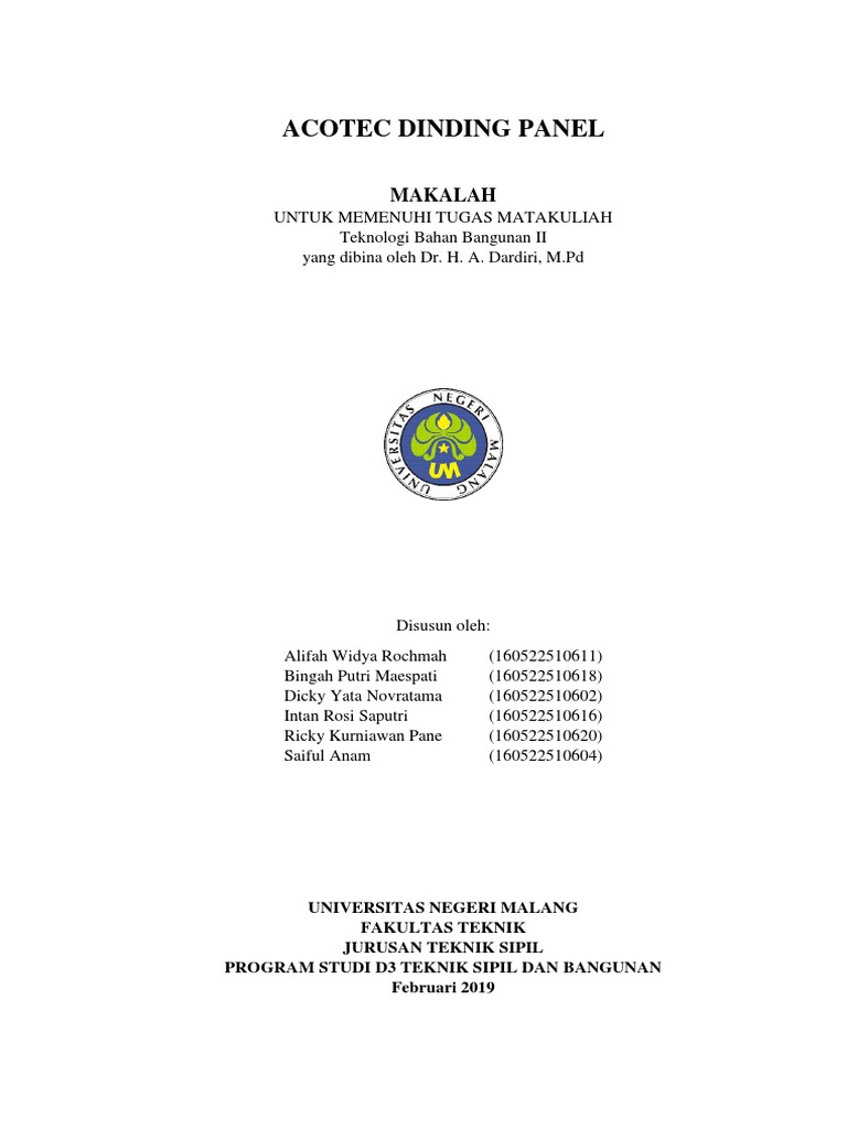 Acotec Dinding Panel | PDF