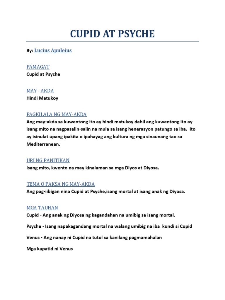 Cupid at Psyche | PDF