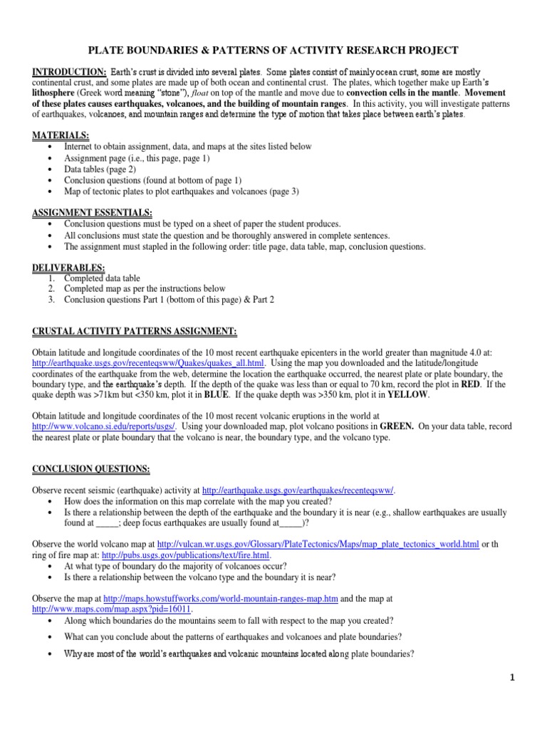 Plate Boundaries PreAP Project | PDF | Plate Tectonics | Earthquakes