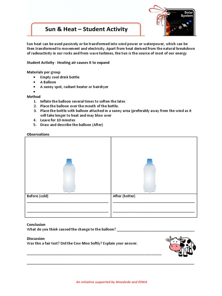 Sun Heat - Student Activity | PDF | Wound | Balloon