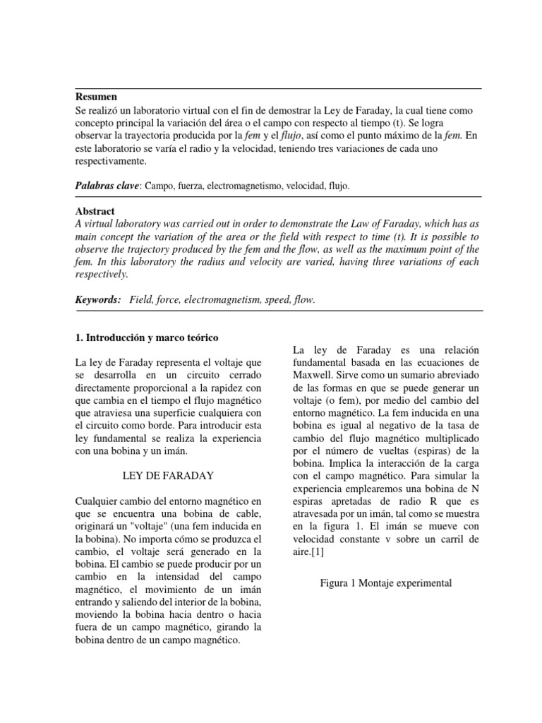 Laboratorio Virtual Ley de Faraday | PDF | Campo magnético | Inductor