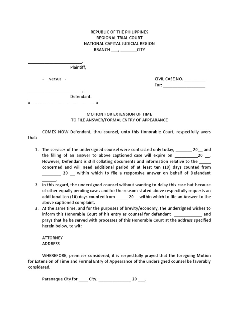 Motion Extension File Answer | PDF