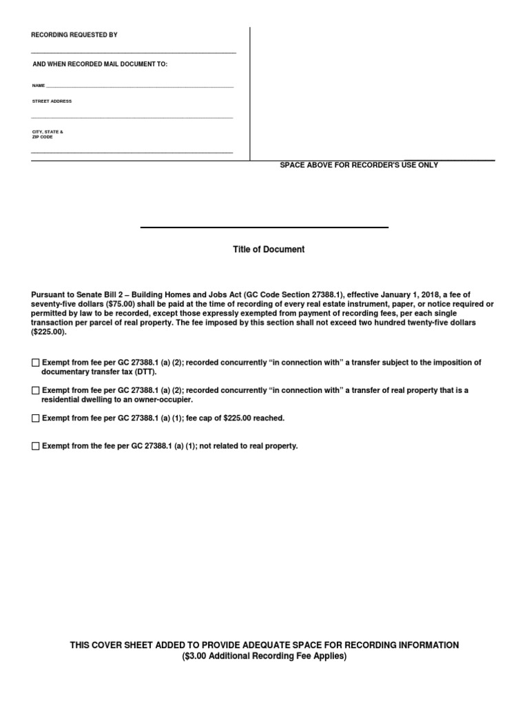 SB2 Exemption Cover Sheet Guidelines | PDF