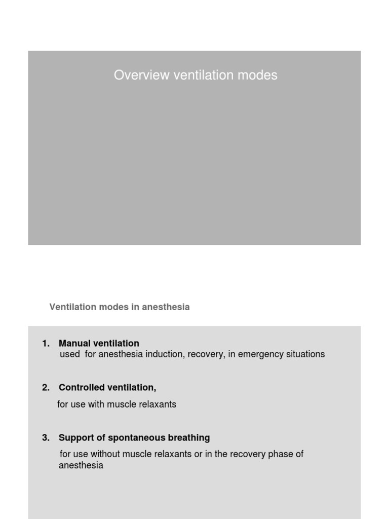 Overview Ventilation Modes | PDF | Breathing | Health Sciences