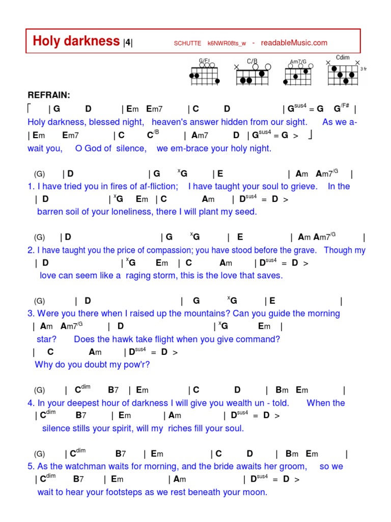 Holy Darkness Lyrics and Music Guide | PDF
