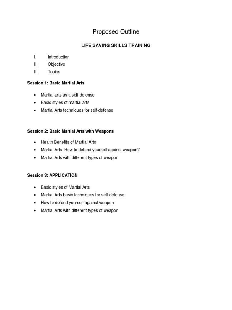 Life Saving Skills Training Outline | PDF | Wellness
