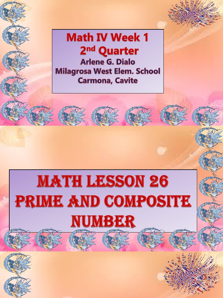 Math Lesson 26 - Week 1 | PDF | Prime Number | Numbers