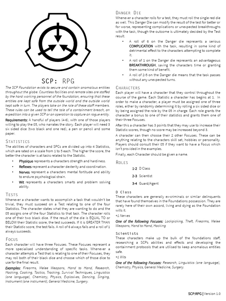 SCP: RPG: D Class | PDF | Nature
