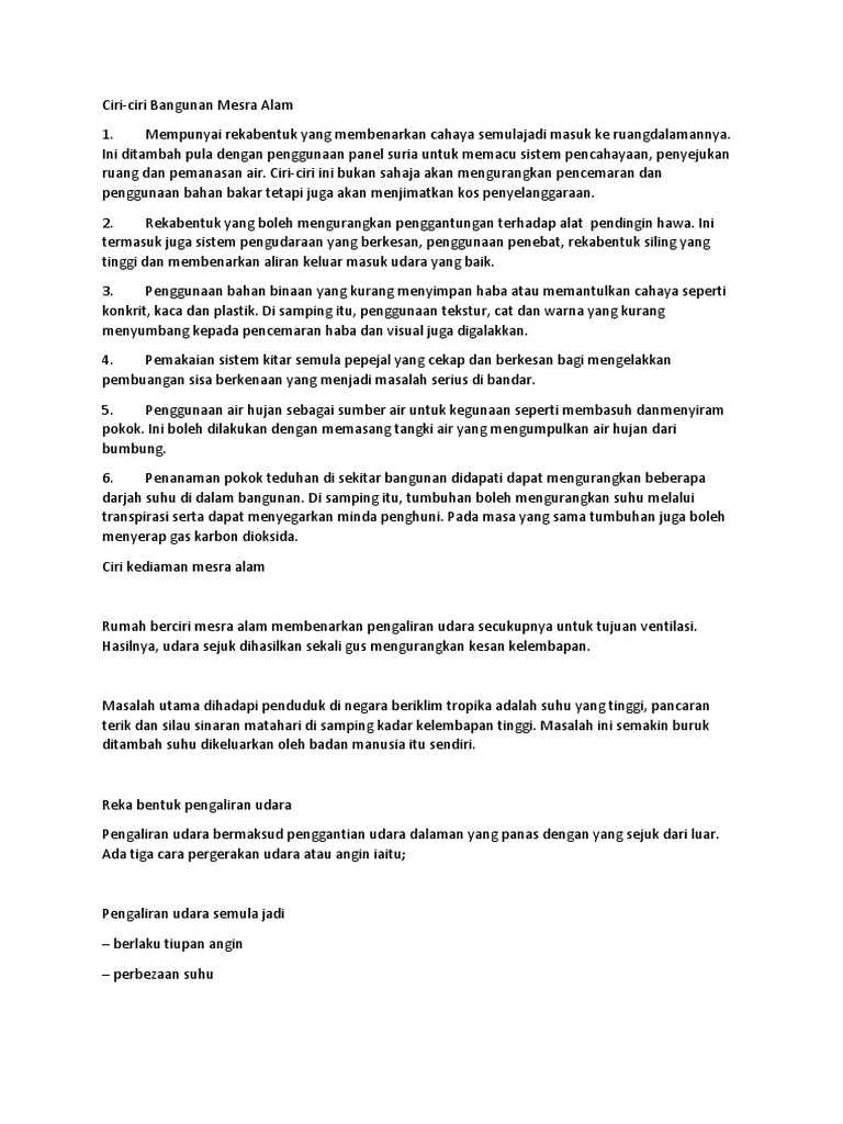 Ciri Ciri Rumah Mesra Alam | PDF | Griya & Taman | Seni