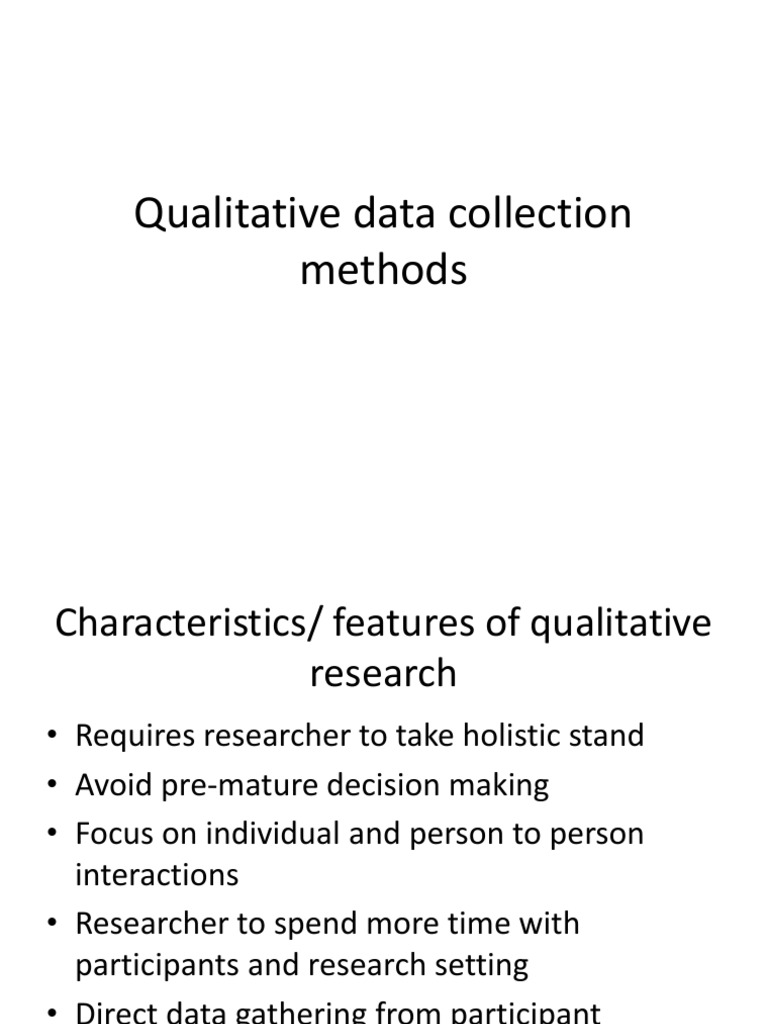 Qualitative Data Collection Methods | PDF | Qualitative Research ...