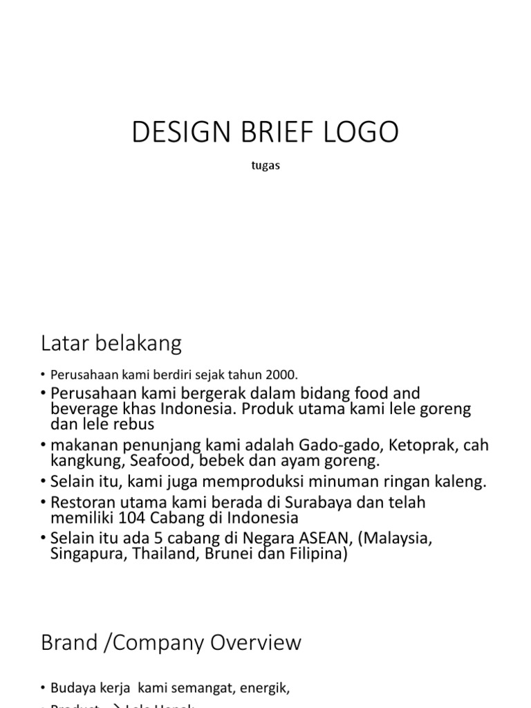Desain Brief Logo Makanan Lele Uenak | PDF